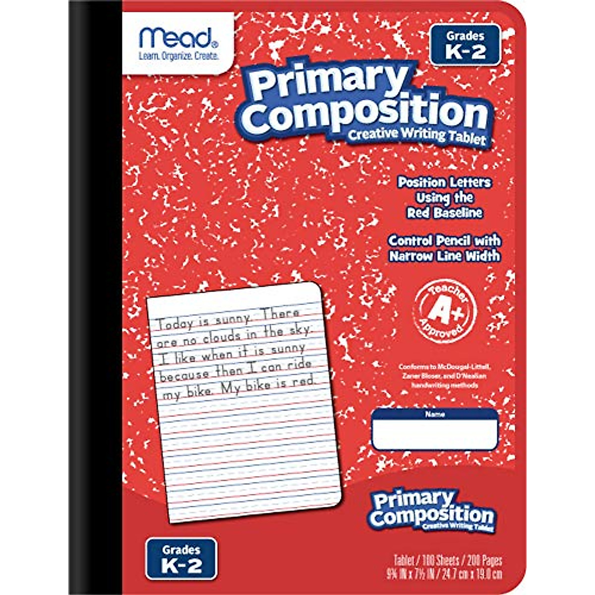 Mead Primary Composition Notebook K-2, 6 Pack Primary Ruled Composition Book, Color May Vary, Grades K-2 Writing Dotted Lined Notebook, 100 Sheets (200 Pages) 489902ELG