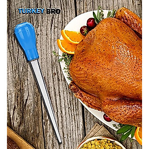 Long Turkey Basters for Cooking with Measurements, Only for Room Temperature Liquids, Blue and Black Color