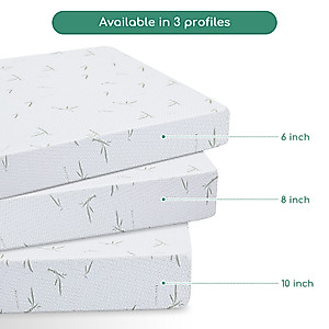 Airdown California King 10 Inch Memory Foam Mattress with Breathable Bamboo Cover, Medium Firm Green Tea Gel Mattress for Pressure Relieving, CertiPUR-US Certified, Made in USA