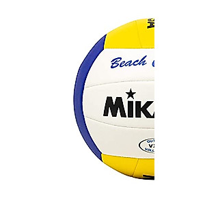 Mikasa VX20 Beach Classic Volleyball White, Official Size, Synthetic Material, 3 Color Panel Design, Affordable Price
