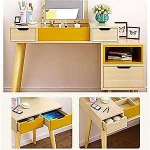 WYKDD Dressers for Bedroom Minimalist Nordic Style Makeup Table with Light Small Apartment Dressing Table Makeup