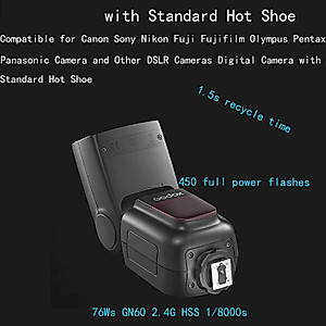 Godox V850III 2600mAh Li-ion Battery Camera Flash for Canon Sony Nikon Fuji Fujifilm Olympus Panasonic Pentax Camera Flash Speedlight Speedlite,for DSLR Cameras Digital Cameras with Standard Hot Shoe