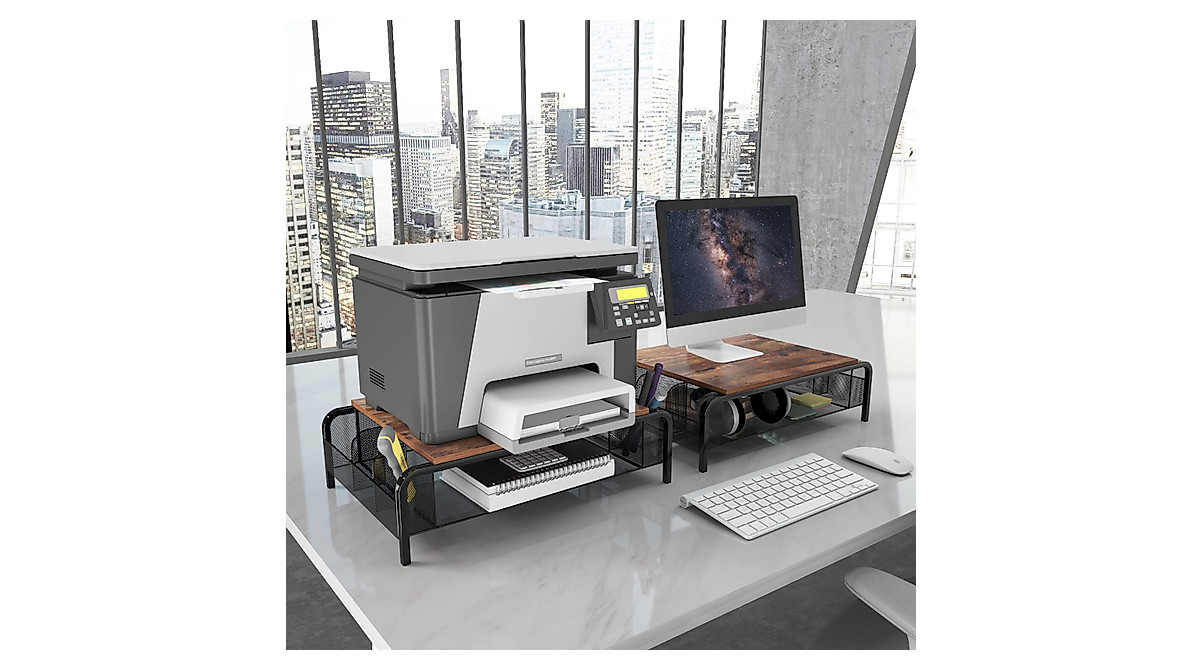 Trwcrt Metal Desk Monitor Stand Riser - Organize Your Workspace