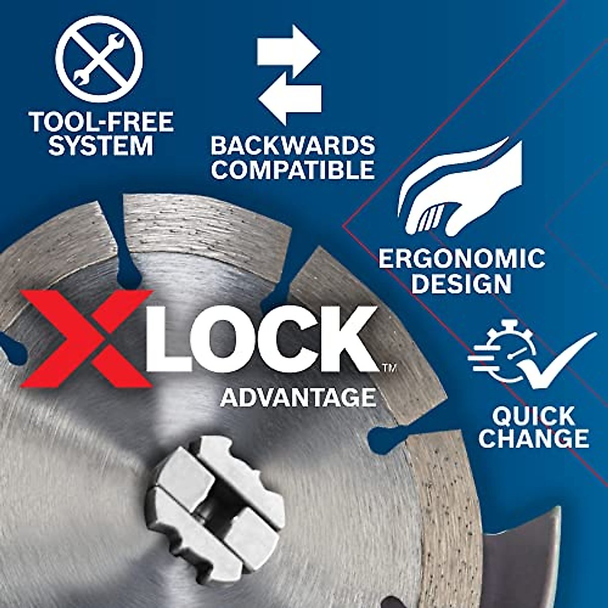 BOSCH DBX641S 6 In. X-LOCK Segmented Rim Diamond Blade Compatible with 7/8 In. Arbor for Application in Pavers, Soft Brick, Block