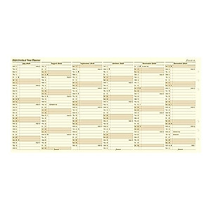 Filofax Calendar Diary Refill, A5 Size, Vertical Year Planner, Cotton Cream Paper, English, 2024 (C68508-24)