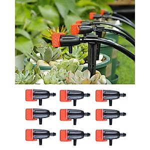 Yulaiyoen Garden Irrigation Dripper, 30 Pack Adjustable Drip Emitters Garden Succulent Watering Dripper Sprinkler for 4mm/7mm Hose for Home Succulents Plants Lawn Flower Irrigation System