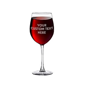 Personalized Wine Glass With Stem Custom Text Engraved 12oz Drinkware Decoration