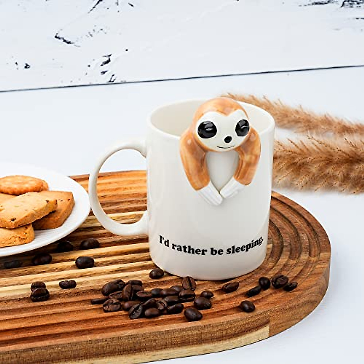 Funny Sloth Coffee Mugs Gift for Women - Unique Cute Sloth Gifts for Women, Men - Birthday Gift for Friends, Coworkers, Aunt, Sister, Mom - I'd Rather Be Sleeping - Sarcastic Novelty Gag Office Gift