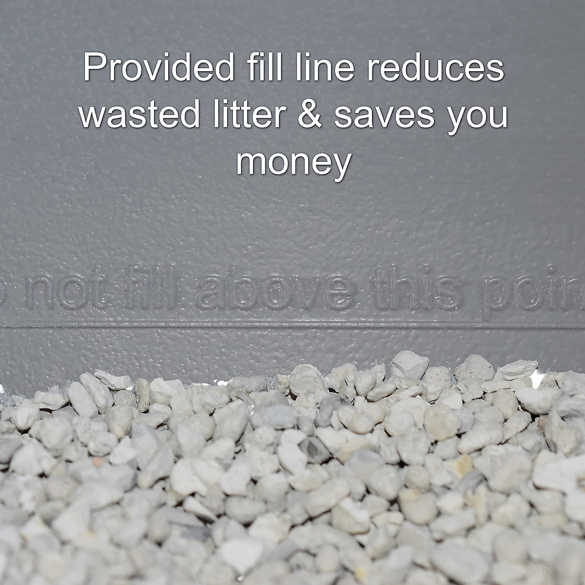 PetFusion BetterBox Non-Stick Large Litter Box. Pet Safe Non-Stick Coating for Easier Cleaning & Superior Hygiene. Open Top Box Promotes Healthy Usage. Litter Pans Made of Stronger ABS Plastic, Grey