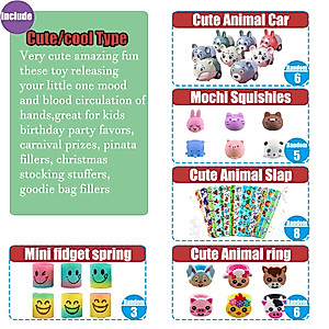 50 PCS Premium Party Favors Toys for Kids,Assortment Cute Mini Pop Fidget it Toys for Boys and Girls 3-6-10 Ages,Goody Bag Fillers,Pinata Stuffers,Carnival Prizes,Classroom prizes,Treasure Chest