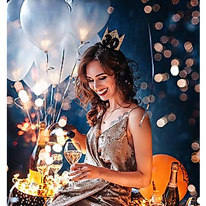 Mens 30th Birthday Crown - Photo Props Suitable for Men's and Women's 30th Birthday - 30 Years Old Suitable for Birthday Party Black Sequin Crown Hat