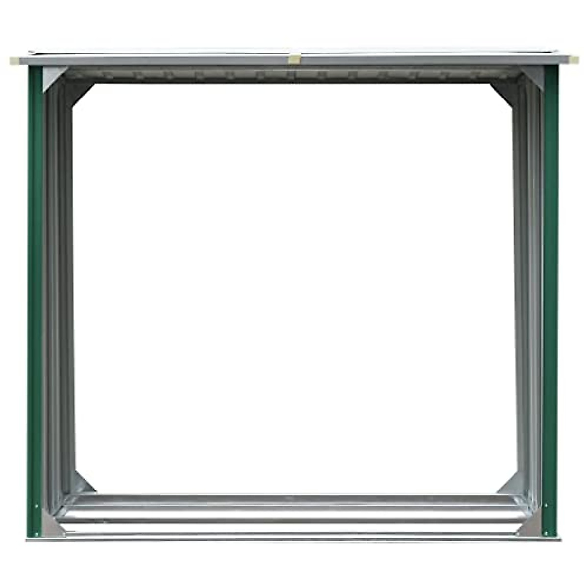 vidaXL Garden Log Storage Shed Heavy Duty Outdoor Backyard Timber Storage Cabin Firewood House Galvanized Steel 67.7" Gray