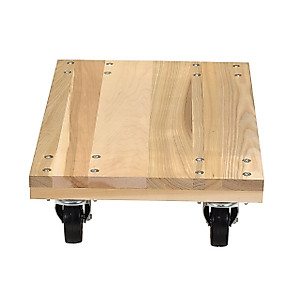 Vestil HDOS-1624-12 Solid Deck Hardwood Dolly with Hard Rubber Casters, 1200 lbs Capacity, 24" Length x 16" Width x 6-3/4" Height, Brown