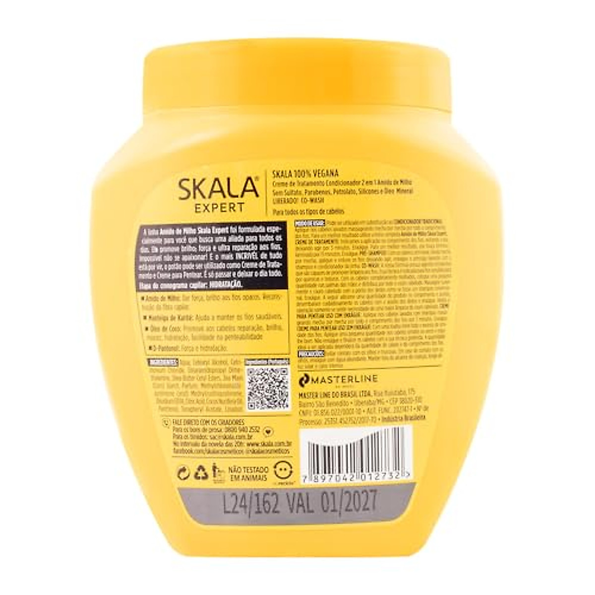 SKALA - Linha Expert - Creme de Tratamento 2 em 1 Amido de Milho 1 Kg - (Expert Collection - Corn Starch 2 in 1 Treatment Cream Net 33.81 Oz)