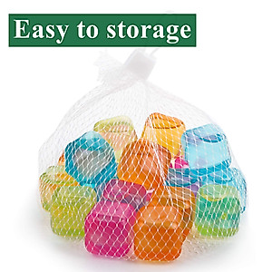 Yopay 200 Pieces Reusable Ice Cubes, 1" Plastic Squares for Drinks, Whiskey, Wine or Beer, Keep Your Drink Cold Longer, Refreezable, Washable, Assorted Color