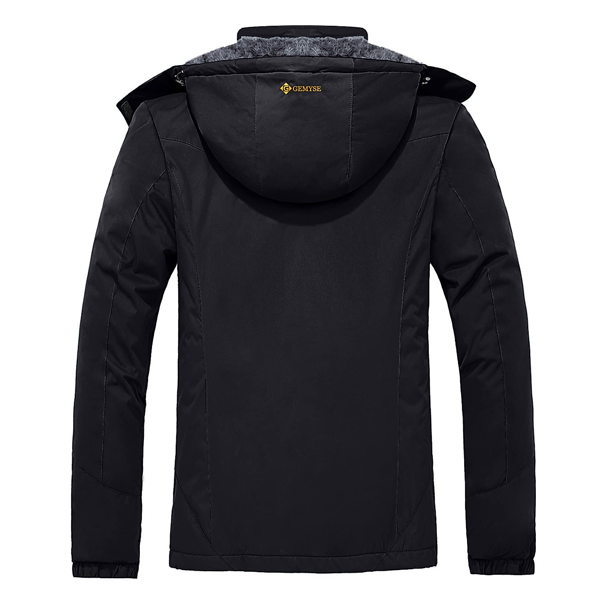 GEMYSE Women's Mountain Waterproof Ski Snow Jacket Winter Windproof Rain Coat Outdoor Hiking Windbreaker(Black 8301,X-Large)