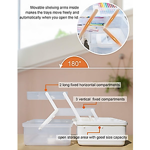 Sjqecyfv Sewing Box Art Craft Organizers Storage Box 3 Layer Tackle Box Organizer Nail Organizer Tool Box with Handle