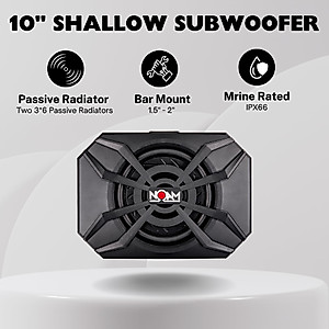 NOAM NUTV5-S V.2 - ATV/Golf Cart/UTV Waterproof Speakers Bluetooth 2.1 Marine Stereo System