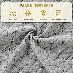 DECMAY Queen Bed Wedge Pillow for Headboard,Detachable Memory Foam Bed Gap Filler Queen Size,Close The Gap (0-7") for Headboard and Mattress(Gray,60 x10 x7In)