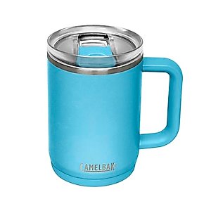 CamelBak Thrive Leak-Proof 16 oz Mug, Insulated Stainless Steel - For travel, coffee, tea, hot beverages - Spill Proof - Cup-holder Compatible, Nordic Blue