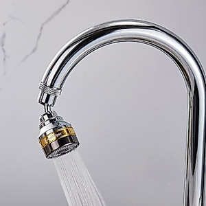 ILoveFidget Kitchen Faucet Spray Head, Solid Brass and Stainless Steel, 360 Degree Rotatable Aerator – 3 Flow Mode Adjustable, High Pressure Booster, Anti-Splash, Water Saving Faucet Sink