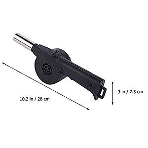 Hemoton 2pcs Bbq Air Blower Fast Fire Starter Manual Air Blower Hand Crank Bbq Fan Outdoor Camping Grills Accessories Tools