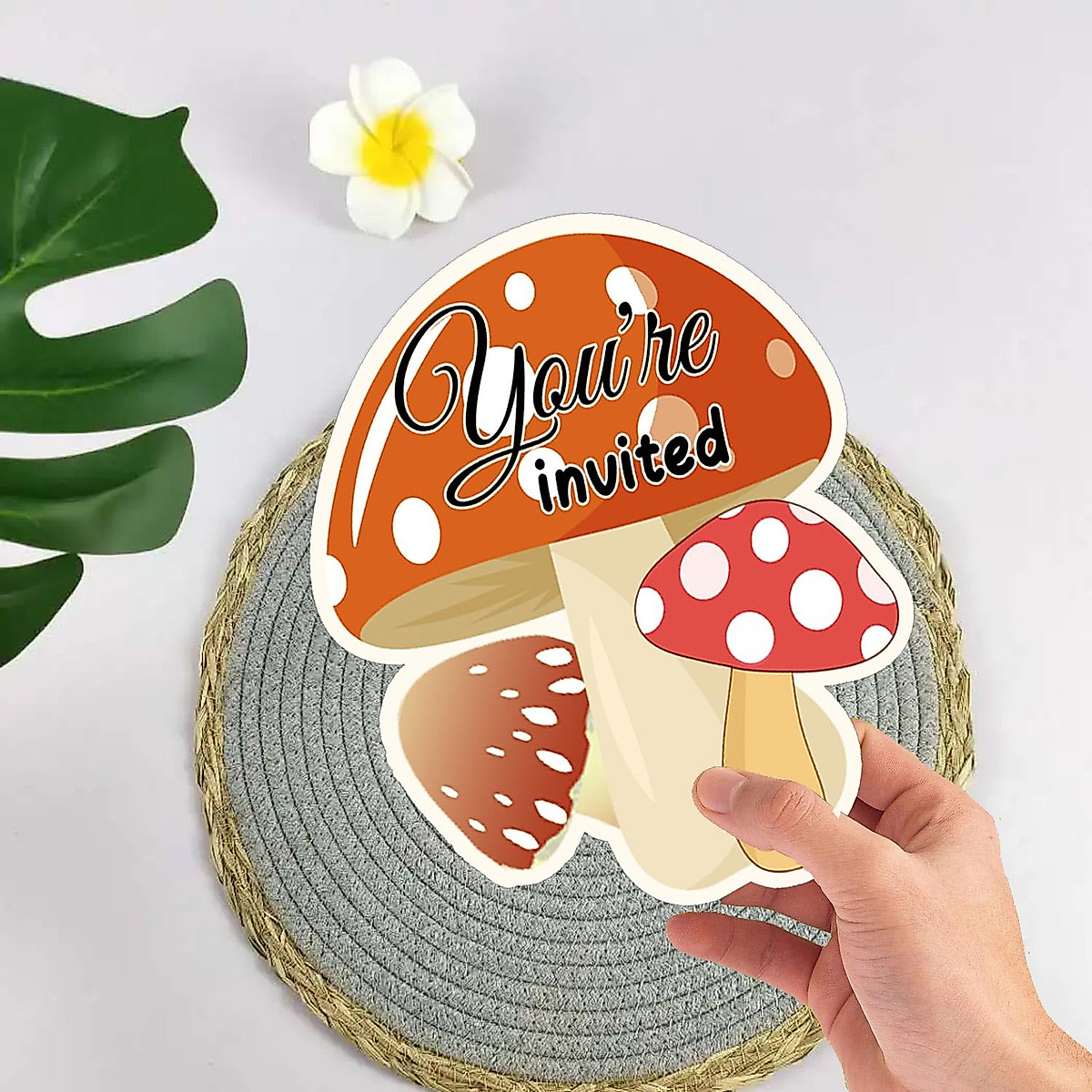 Wild Mushrooms Invitations With Envelopes 5x7 Inch Fill-in Party Invitation Cards，You Are Invited Cards for Wedding, Bridal Shower, Holiday Party，Set of 15