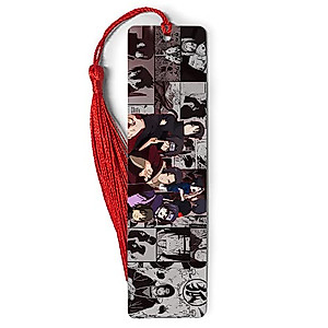 Bookmarks Metal Ruler Itachi Bookography Uchiha Measure Collage Tassels Bookworm for Bookmark Book Markers Gift Reading Christmas Ornament Bibliophile
