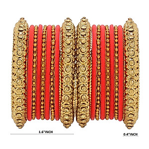 Efulgenz Boho Antique Oxidized Indian Jewellery Tribal Crystal Velvet Bracelet Bangle Set