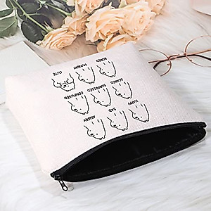 POFULL Ice Bear Moods Gift Bare Bears Lover Gift Animal Bear Cosmetic Bag Polar Bear Gift (HAPPY SAD ANGRY bag)