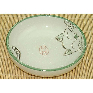 5pcs Ceramics Japanese Cat Seasoning Dishes Sushi Dipping Bowl Appetizer Plate Dessert Plate -3.5 Inch