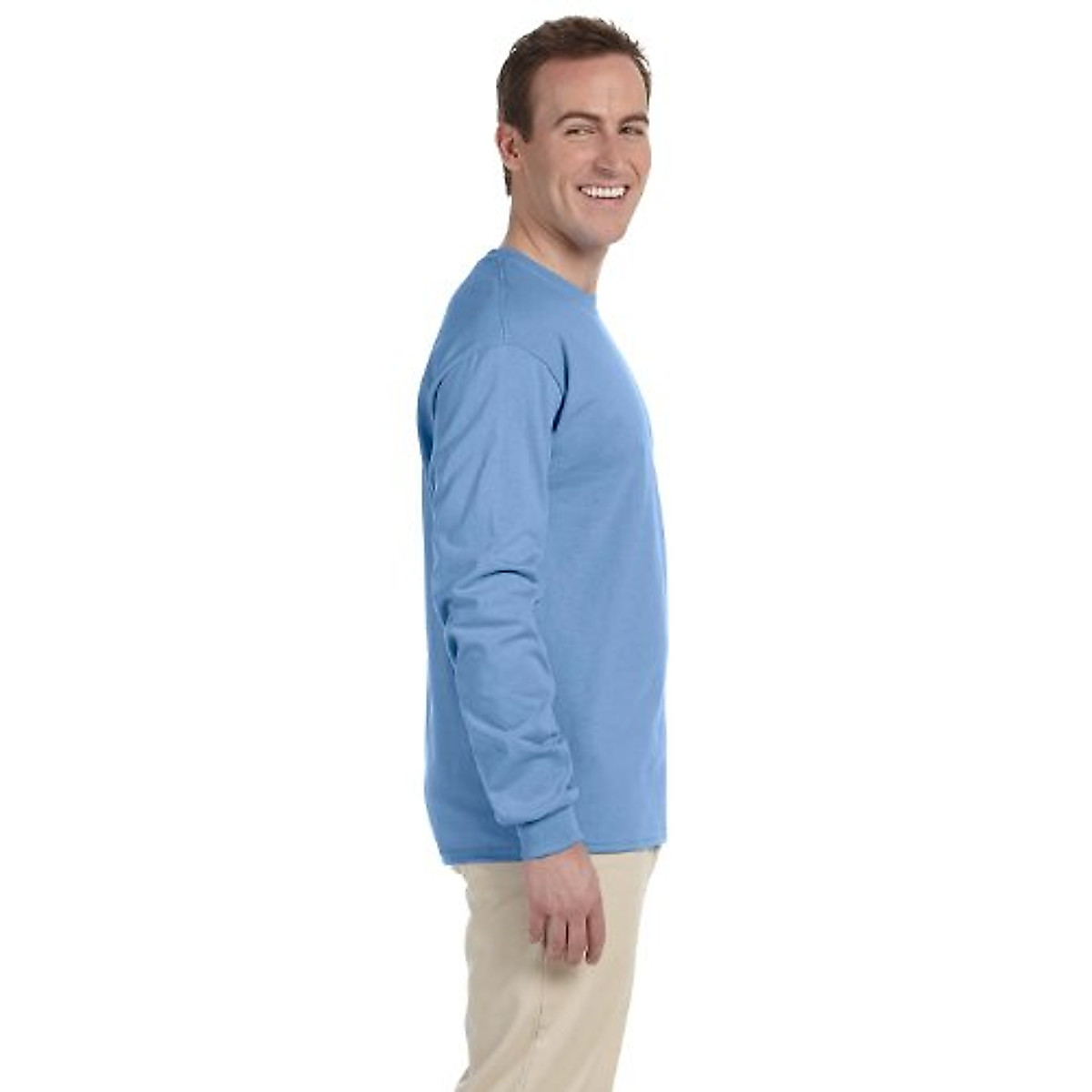 Gildan 100% Cotton Long-Sleeve T-shirt (G2400) Tee X-Large Carolina Blue