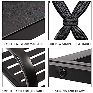 Best Home Product Anti-Rust Metal Bench Garden Bench with Back Porch Benches for Outdoor 400 lbs Cast Iron Steel Frame Chair Waterproof,Black, 50 inches x23.6 inches x33.4 inches (LxWxH)