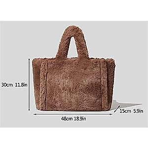 Women Top Handle Bag Shoulder Bag Hobo Bag Totes Fashion Handbag Fluffy Faux Fur Furry Plush Soft Elegant