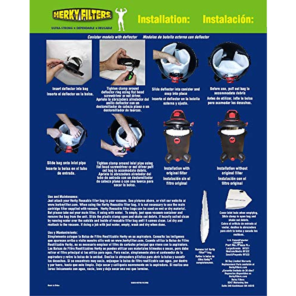 Medium Reusable Filter Bag for Wet/Dry Vacuums