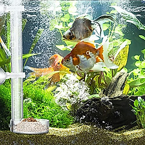 TIESOME Acrylic Fish Shrimp Feeder, Transparent Durable Aquarium Fish Shrimp Feeder, Assembled Feeding Tube Feeding Dish Tray Set for Fish Tank Aquarium Shrimp (25cm)