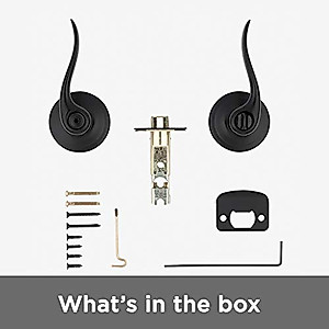 Kwikset 97300-728 Tustin Door Handle Lever with Traditional Wave Design for Home Bedroom or Bathroom Privacy in Polished Chrome