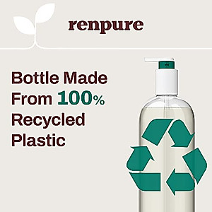 Renpure Tea Tree and Aloe Refreshing Shampoo - Rids Hair of Grime - Soothes Dry Scalp - Leaves Hair Soft and Hydrated - Suitable for Daily Use - Dye Free - Recyclable, Pump Bottle Design - 32 fl oz