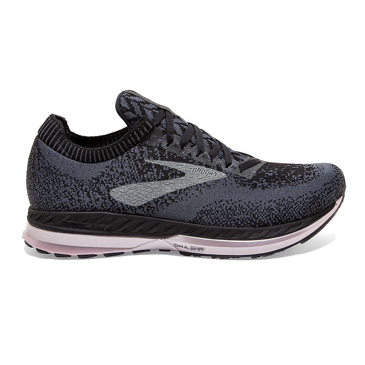 Brooks Womens Bedlam Running Shoe - Black/Black/Rose - B - 11.0