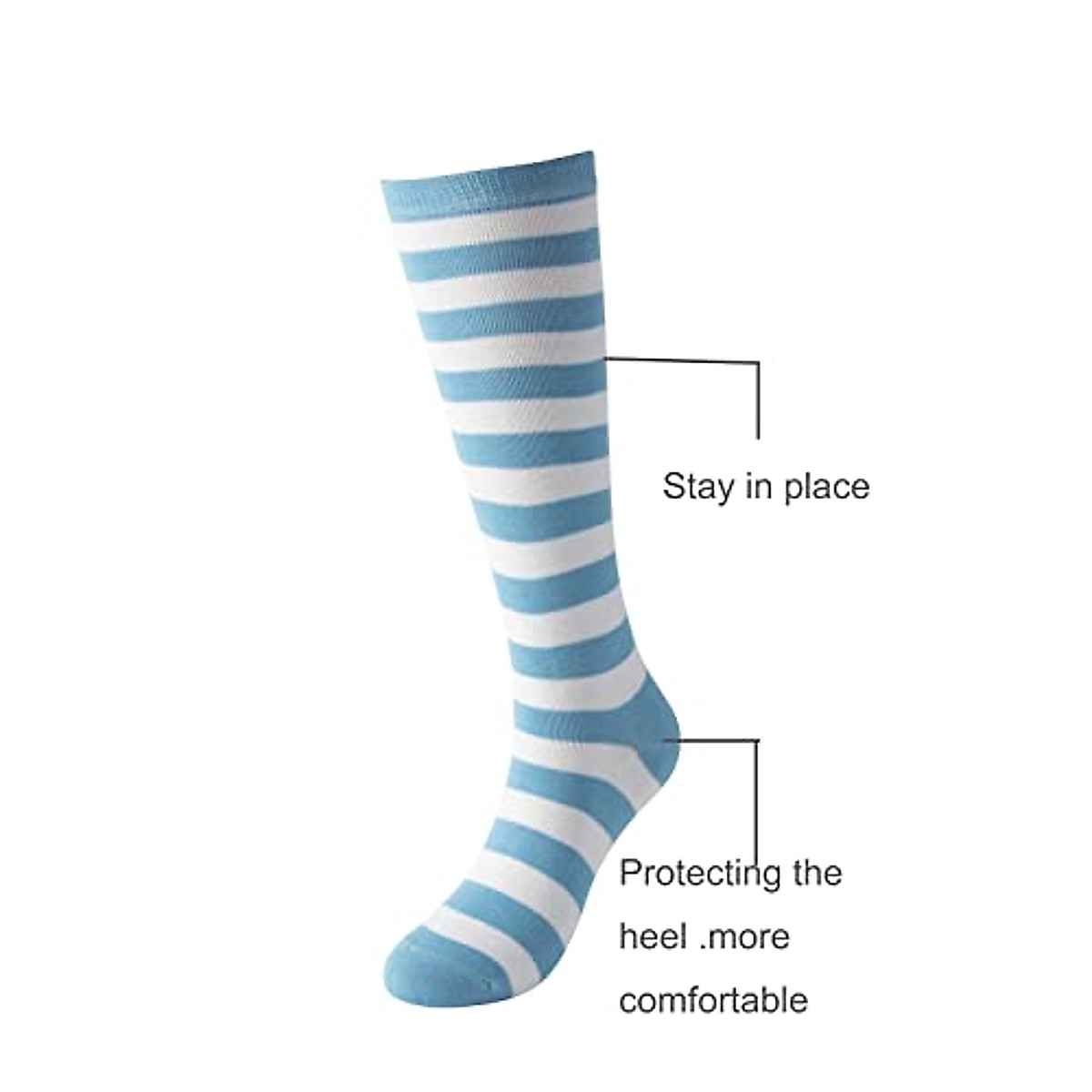 Cerebro Knee High Socks for Kids Stripes Girls Cotton Calf Athletic Tube Socks,SOCKS (1Pairs 10-15Y, 1Pairs black) …