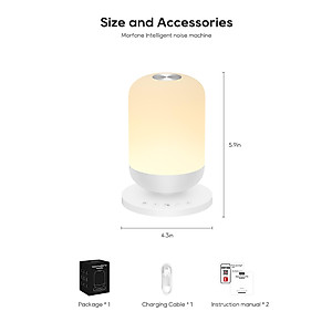 Morfone Sound Machine Baby with 34 Soothing Sounds White Noise Machine & Night Light Sleep Trainer with App Remote Control Alarm Clock Timer Setting Personal Sleep Routine for Babies Adult Kids