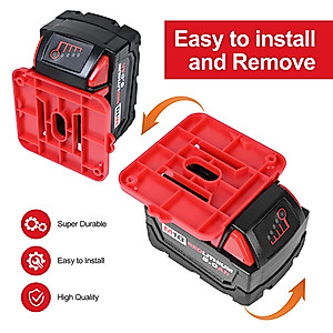 GIPFTYAG 12 Pack Battery Holder for Milwaukee M18 18V Battery Mounts Dock Holder Fit for M18 48-11-1815 48-11-1828 48-11-1850 48-11-1860 (w/24 Screws, No Battery)