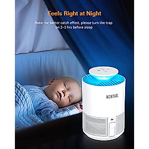 NONTAIL Fruit Fly Traps for Indoors, Mosquito Trap, Catcher & Killer for Gnat, Moth, Flies, Non-Zapper Insect Traps with UV Light Fan & Sticky Glue