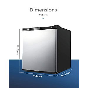 Upright Freezer - Compact Reversible Single Door Table Top Mini Freezer - Free Standing Freezing Machine with Removable Shelf(Silver, 1.1 Cubic Feet)