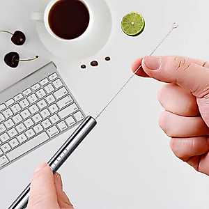 NEWORLD Reusable Stainless Steel Wide Boba Drinking Straws Fat Straws Smoothie/Bubble Tea/Milkshakes Straws with 2 Cleaning Brush & Carry Bag 12mm/0.5" Wide