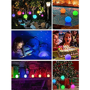 A2B 4pcs Floating Pool Lights with 16 Colors and 4 Modes Pool Lights Ball IP68 Waterproof LED Glow Globe Remote Control Light-up Floating Globe Light with Timers for Pool Beach Garden A2B