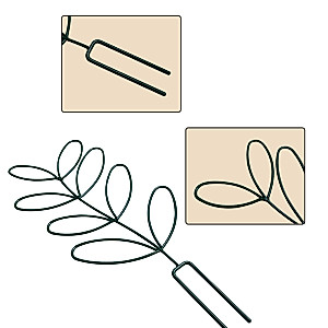 2Pack Indoor Plant Trellis Metal Wire Garden Trellis ，Small Climbing Leaf Shape Trellis for Garden Potted Plant Houseplant(Blackish Green)