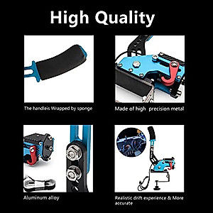 YESHMA 64 Bit USB Handbrake PC Handbrake & Non-Contact Plus Hall Sensor Compatible With G25/27/29/920 T500 T300,Professional Gaming Peripherals using for Racing Games(Blue without Clamp)
