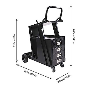 aHUMANs Welding Drawer Welder Cart Plasma Cutter Tank Storage 4 Drawer Cabinet