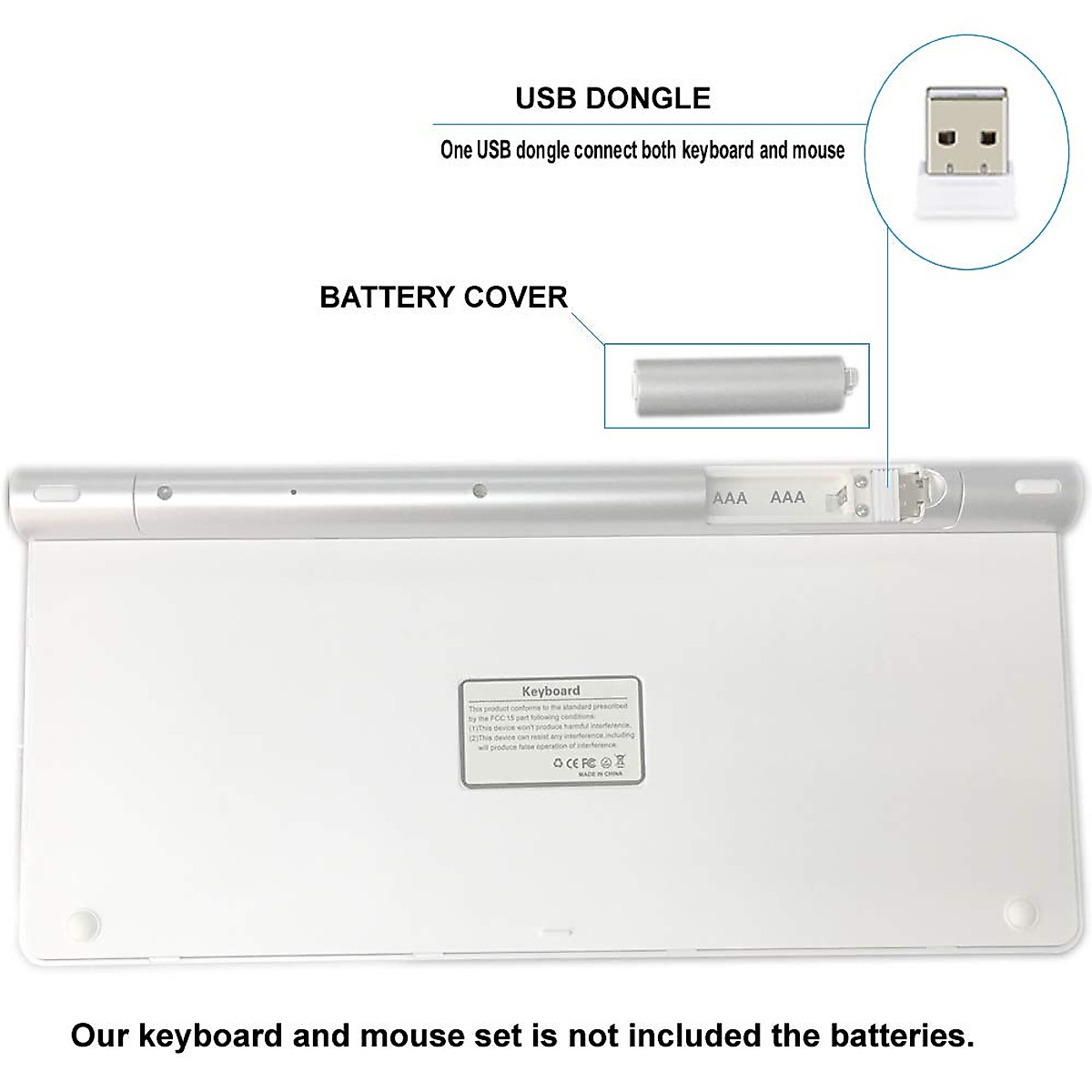 Wireless Keyboard and Mouse Compatible with Imac Macbook Windows Computer and Android Tablets